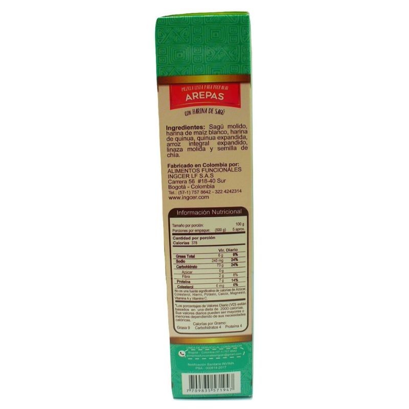 Comprar Mezcla para Arepas de Sagú x 500 Grs - Ingcer - Supernat