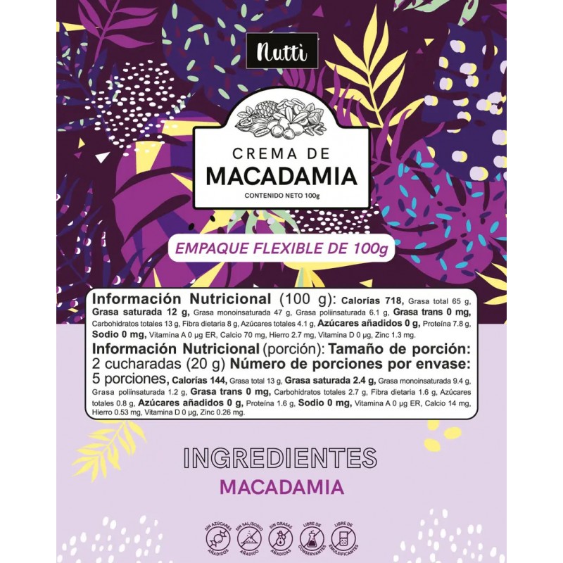 Flexible Crema De Macadamia X 100 Grs - Nutti - Supernat